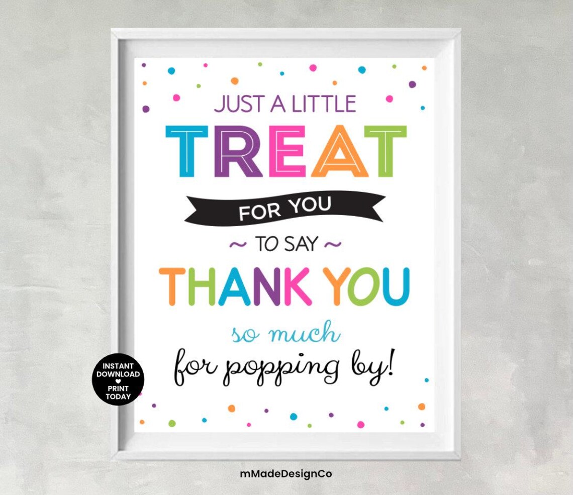 Thanks for Popping by Sign Printable Real Estate Open House Dots Little ...