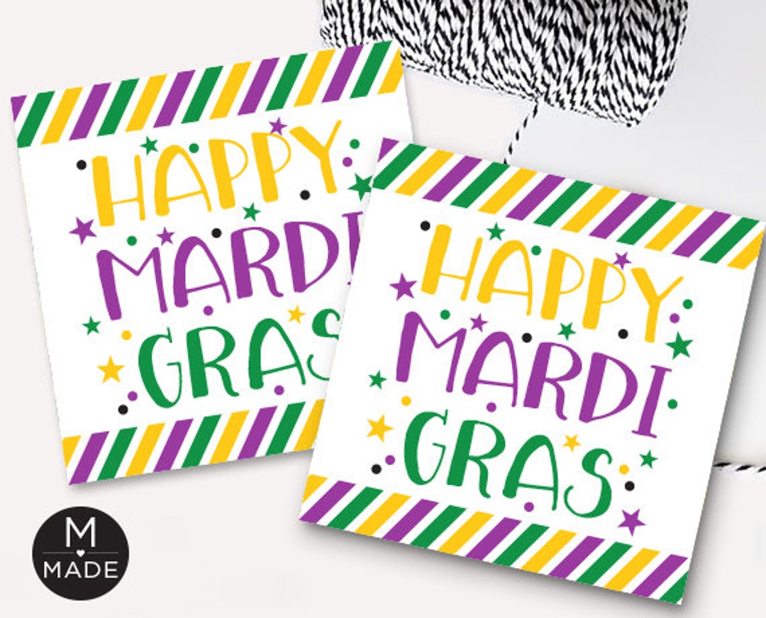 Mardi Gras Favor Tags Mardi Gras Tags Happy Mardi Gras Gift Tags King ...