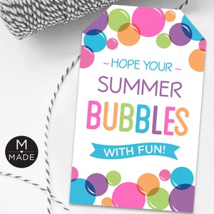 Summer Bubbles Tags, Hope Your Summer Bubbles With Fun, Kids Bubble ...