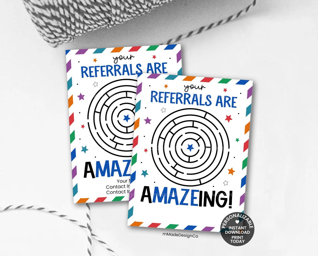 Referral Gift Tags Your Referrals Are Amazing Personalizable Template ...
