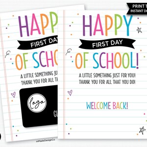 Happy First Day of School Gift Card Holder Teacher Gift Teacher ...
