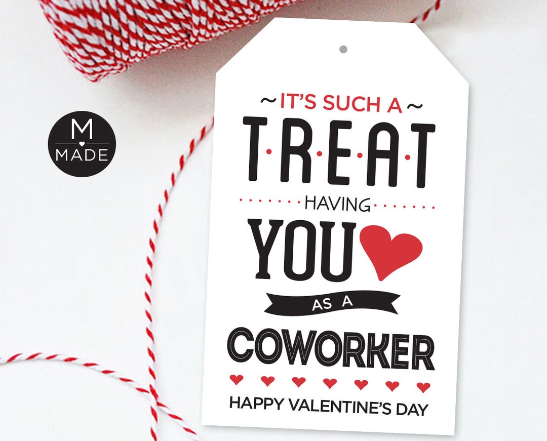 Such A Treat Having You as A Coworker, Valentine's Day Gift Tag ...