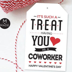 Such A Treat Having You as A Coworker, Valentine's Day Gift Tag ...