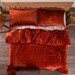 Rust Red Velvet Duvet 3 Piece Set,luxury Crushed Velvet Duvet Cover ...