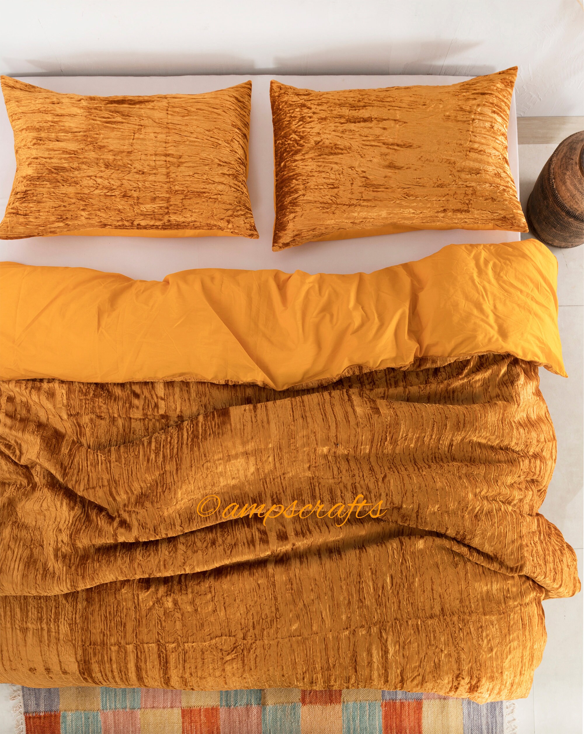 3 Pcs Set Ultra Luxury Crushed Velvet Duvet Cover Donna Cover - Etsy
