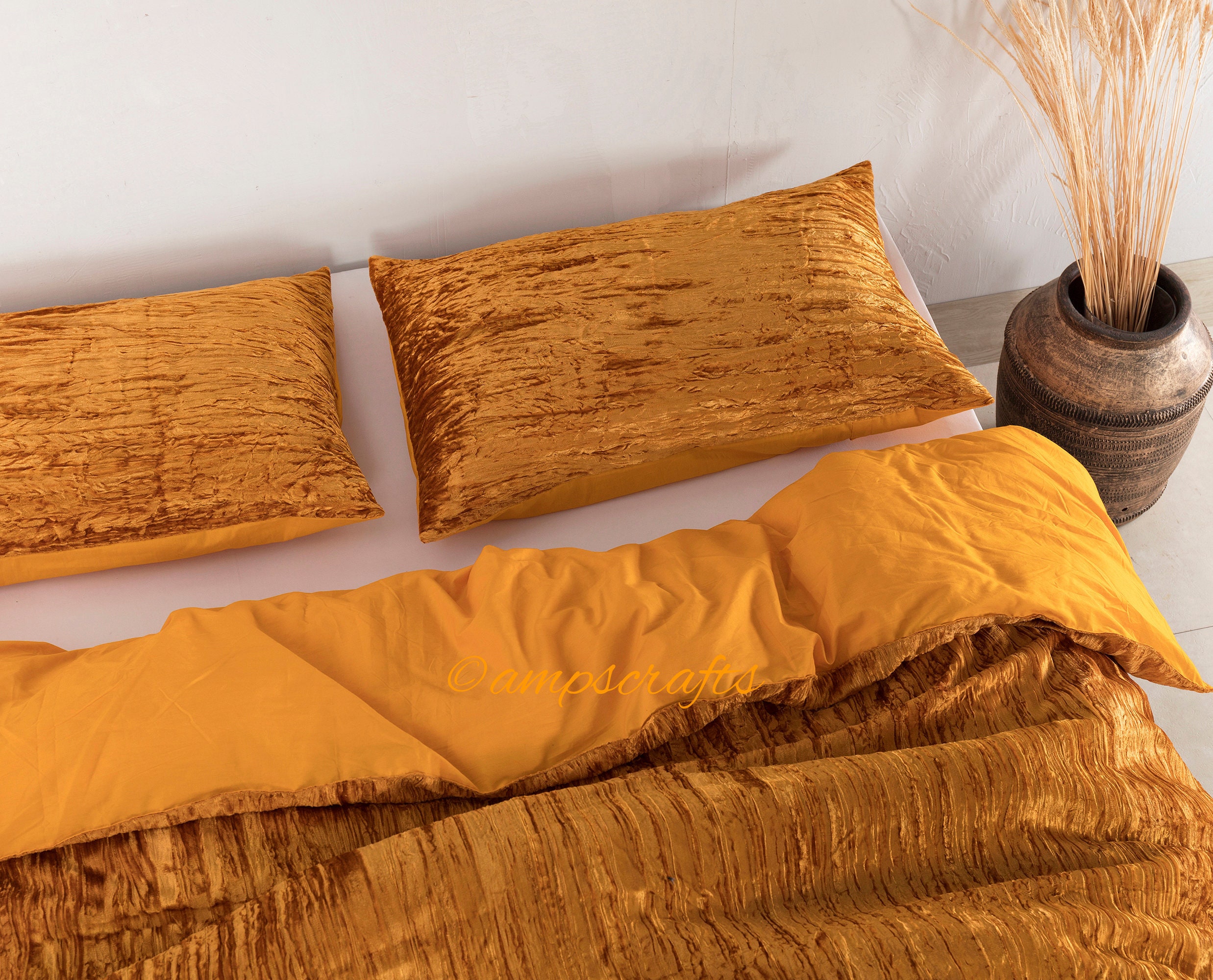 3 Pcs Set Ultra Luxury Crushed Velvet Duvet Cover Donna Cover | Etsy