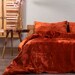 Rust Red Velvet Duvet 3 Piece Set,luxury Crushed Velvet Duvet Cover ...