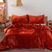 Rust Red Velvet Duvet 3 Piece Set,luxury Crushed Velvet Duvet Cover ...
