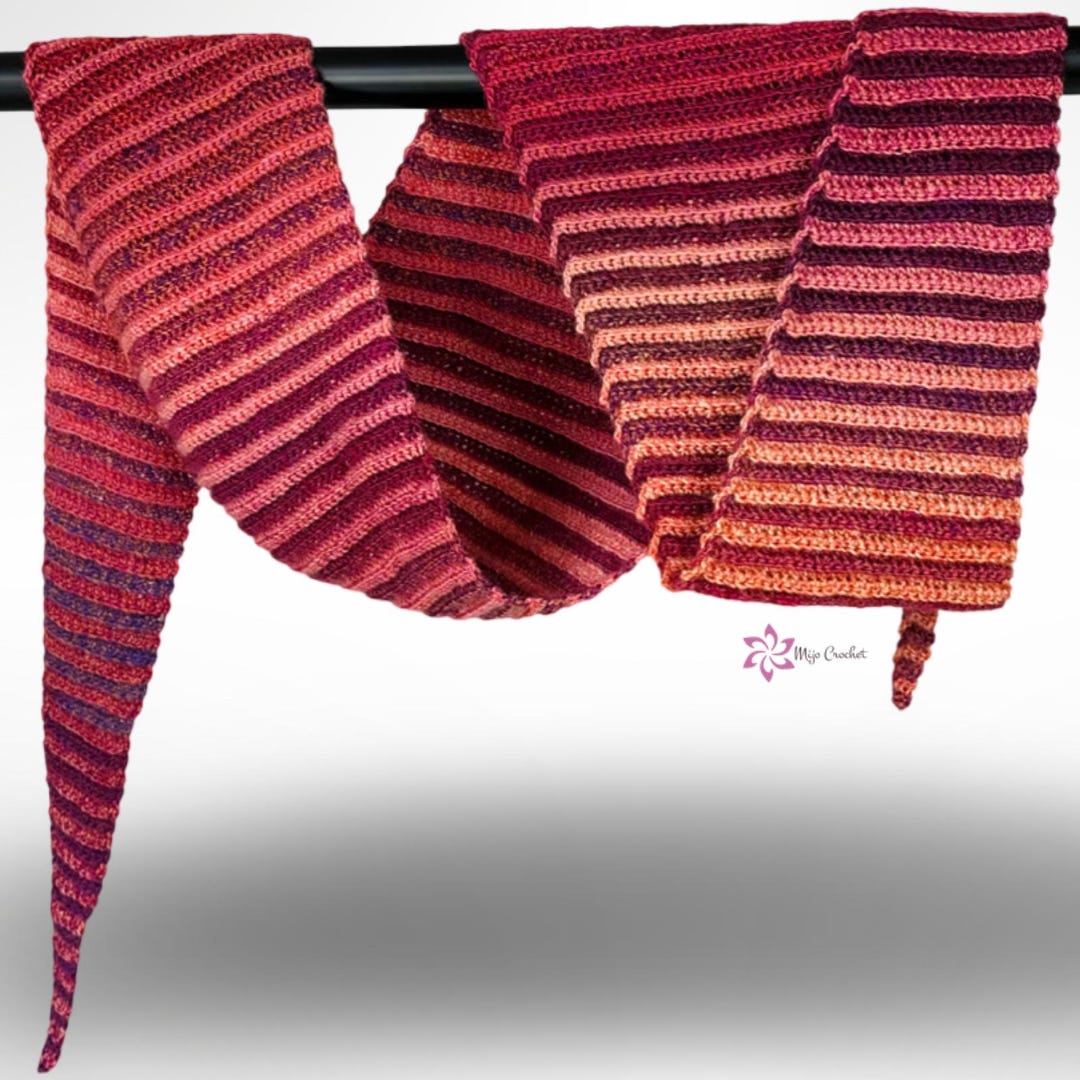 XY Duo Slim Scarf Crochet Pattern: Colorwork Textured Elongated ...