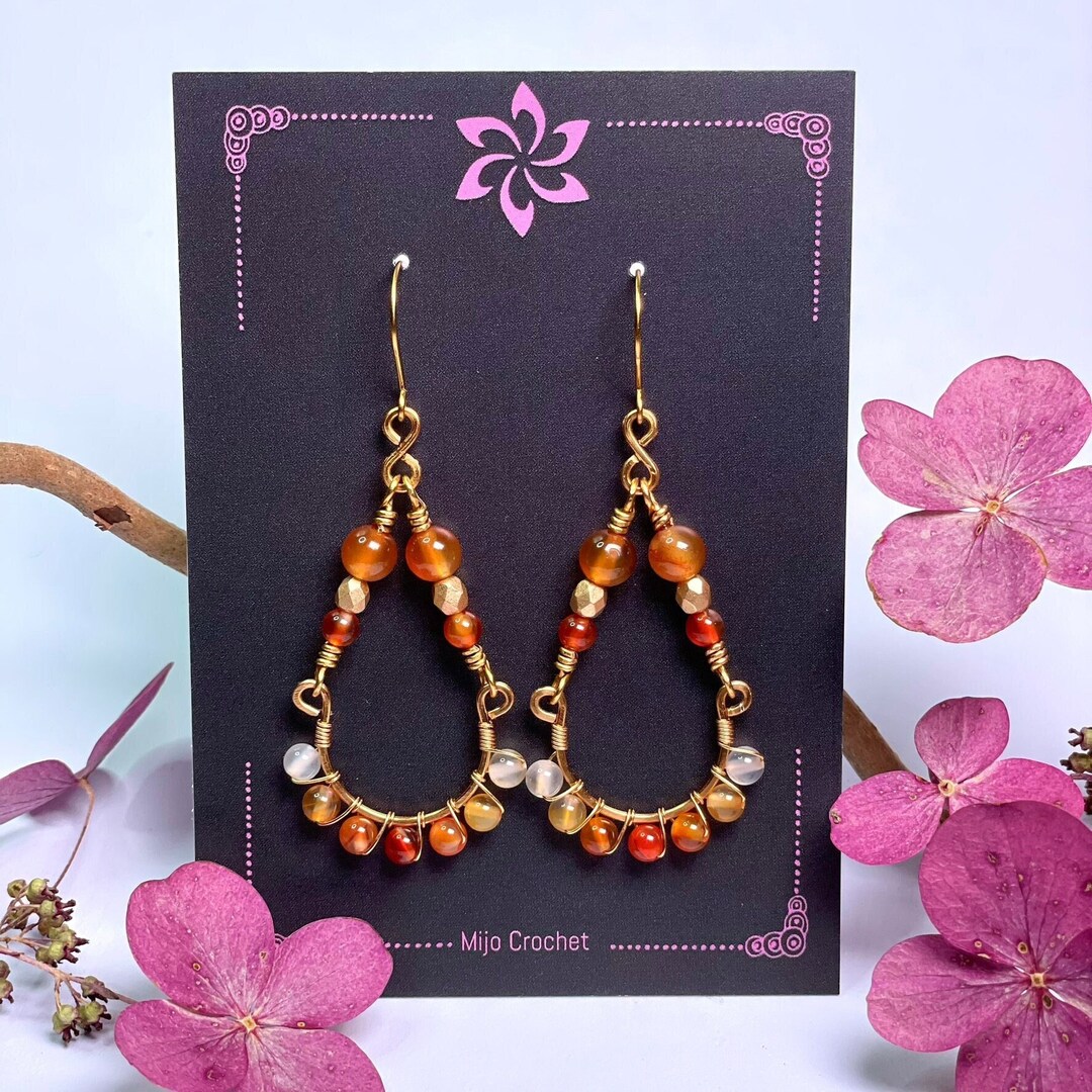 Phoenix Tears Ohrringe mit Karneol Tropfen Ohrringe - Etsy.de