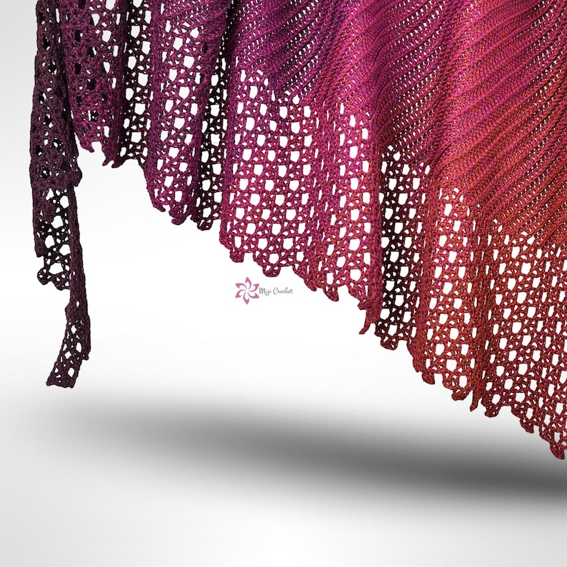 Loriini Shawl Crochet Pattern: Asymmetric Texture & Lace Triangular ...