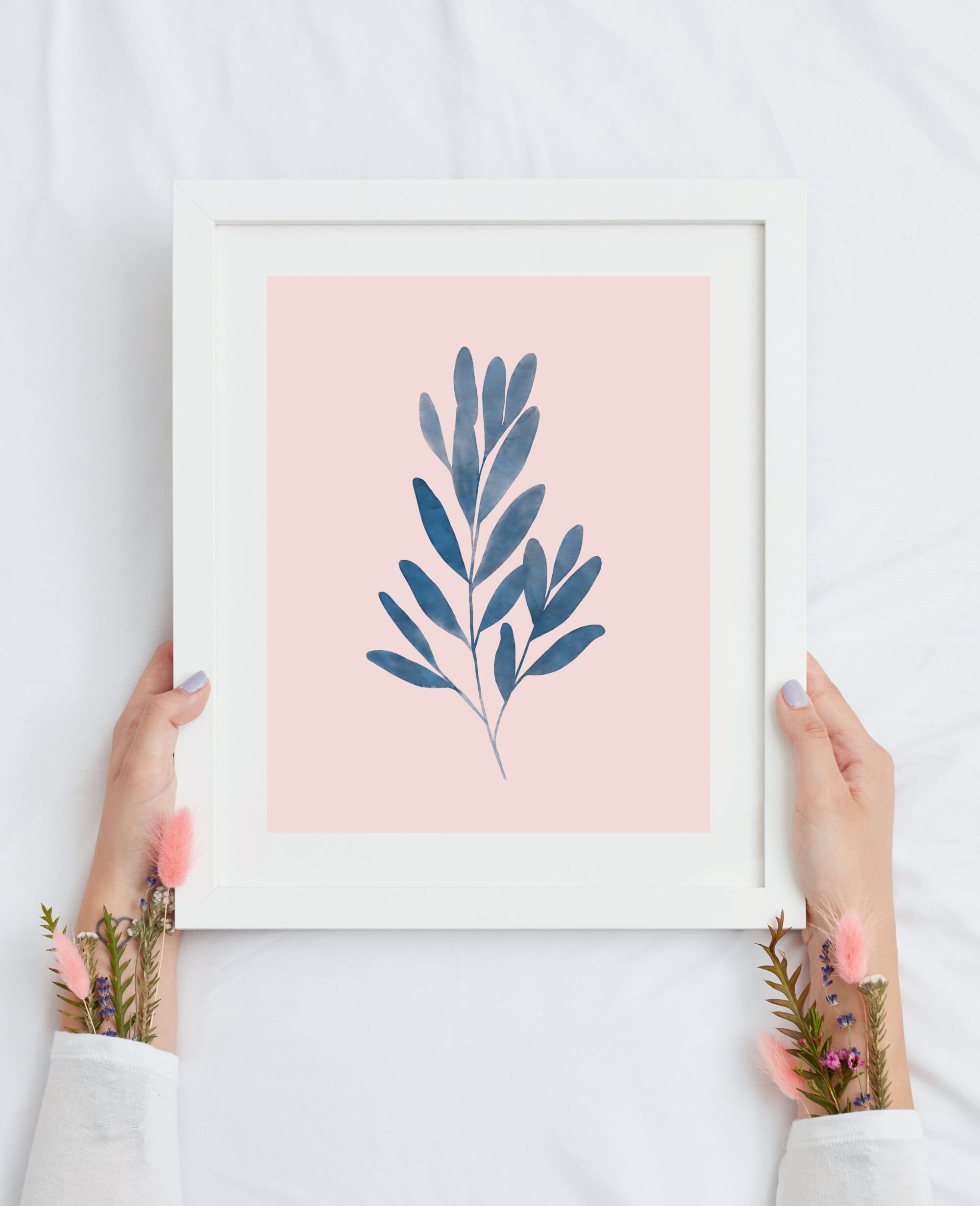 Teal Watercolor Botanical Print Set Watercolor Printable - Etsy