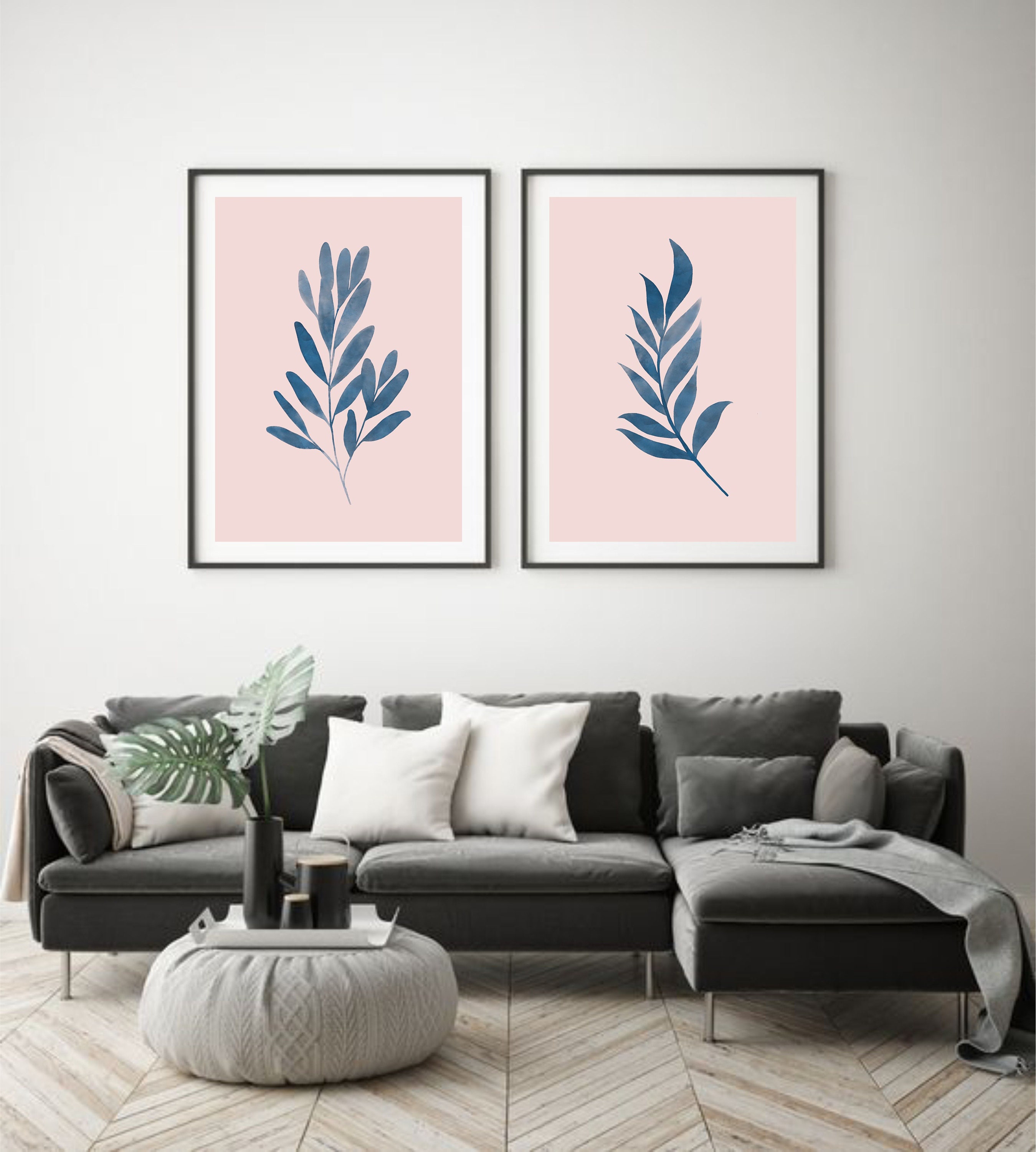 Teal Watercolor Botanical Print Set Watercolor Printable - Etsy