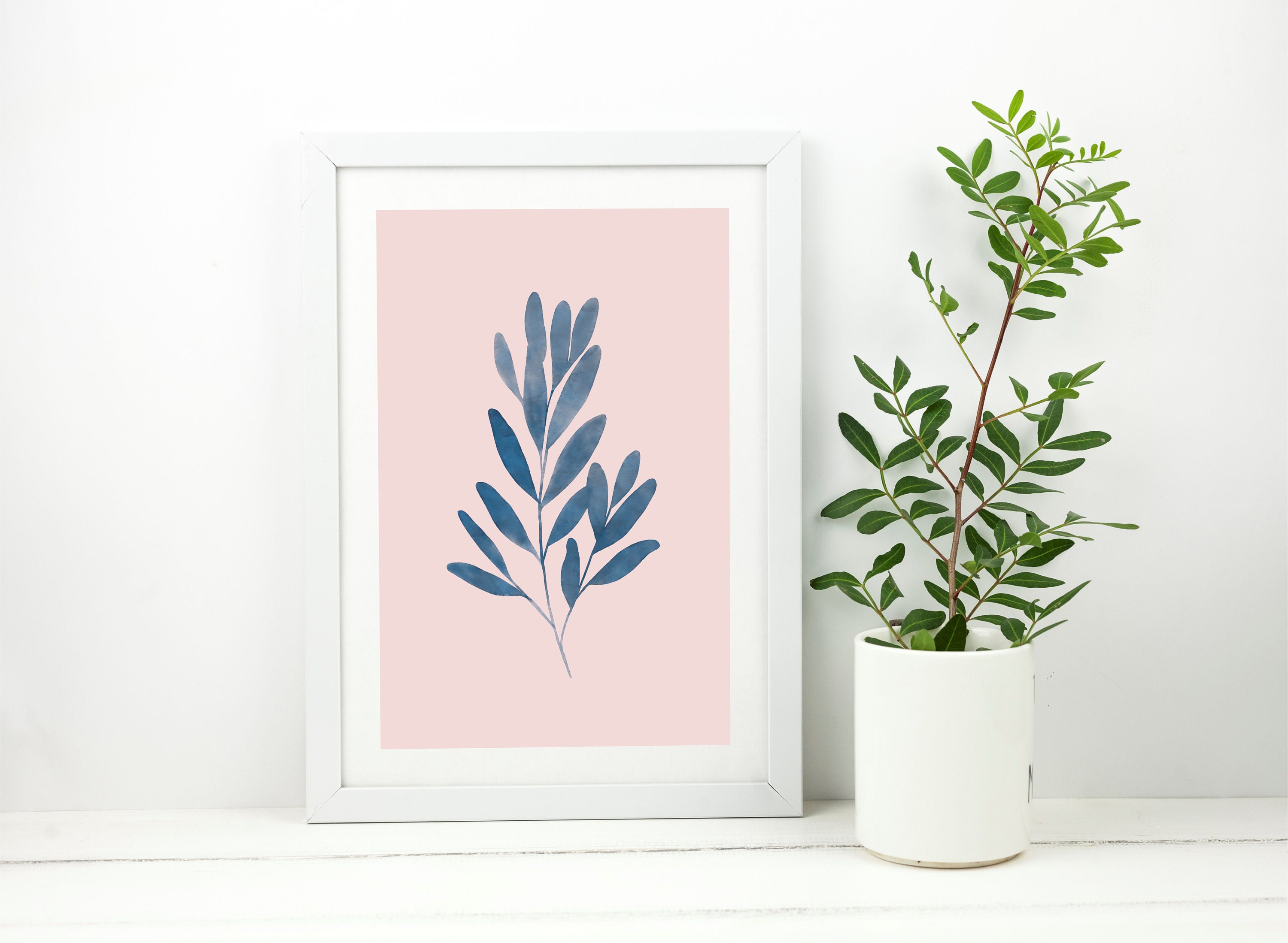 Teal Watercolor Botanical Print Set Watercolor Printable - Etsy