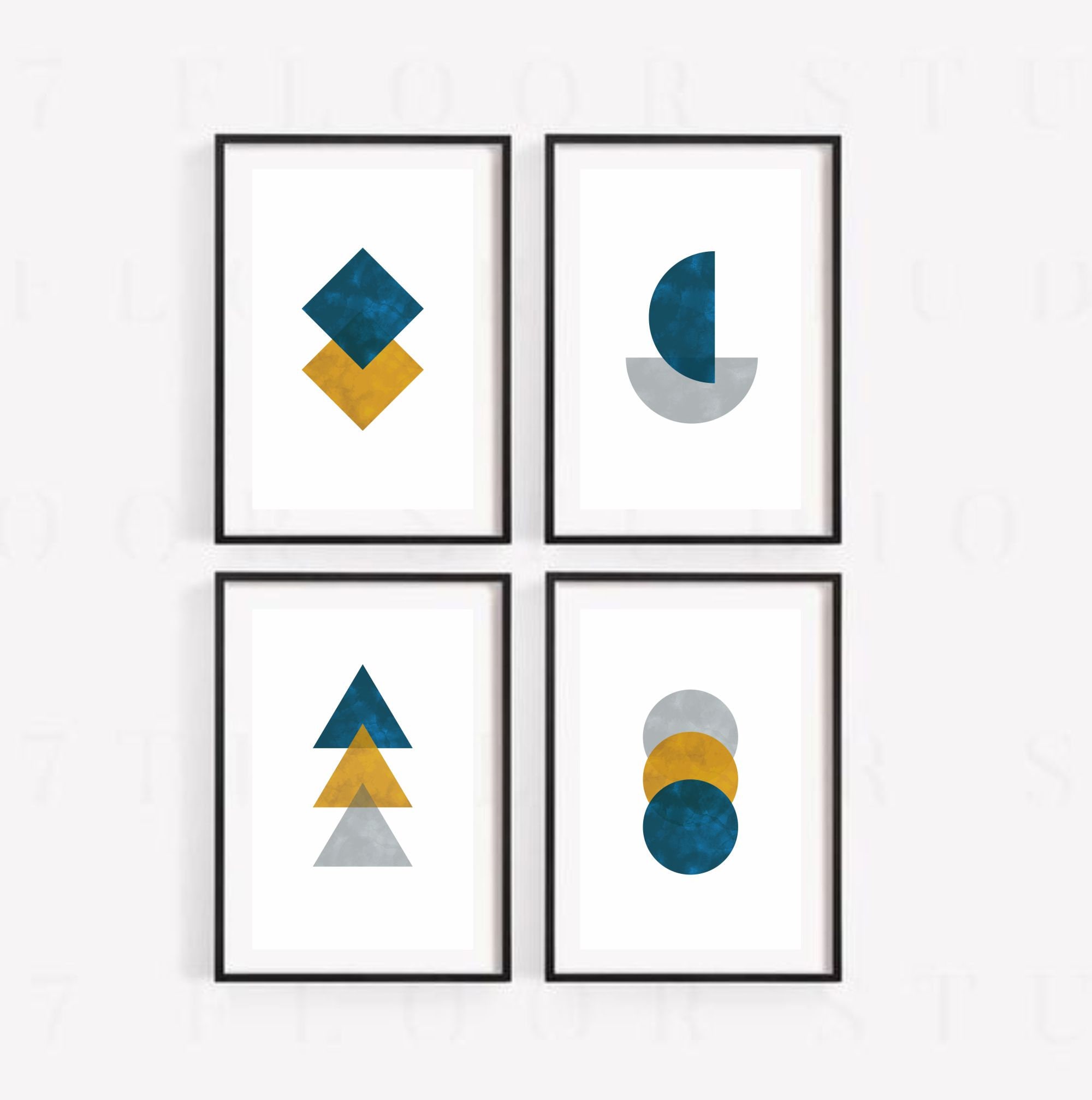 Mid Century Modern Triangle Print Modern Home Decor Abstract - Etsy