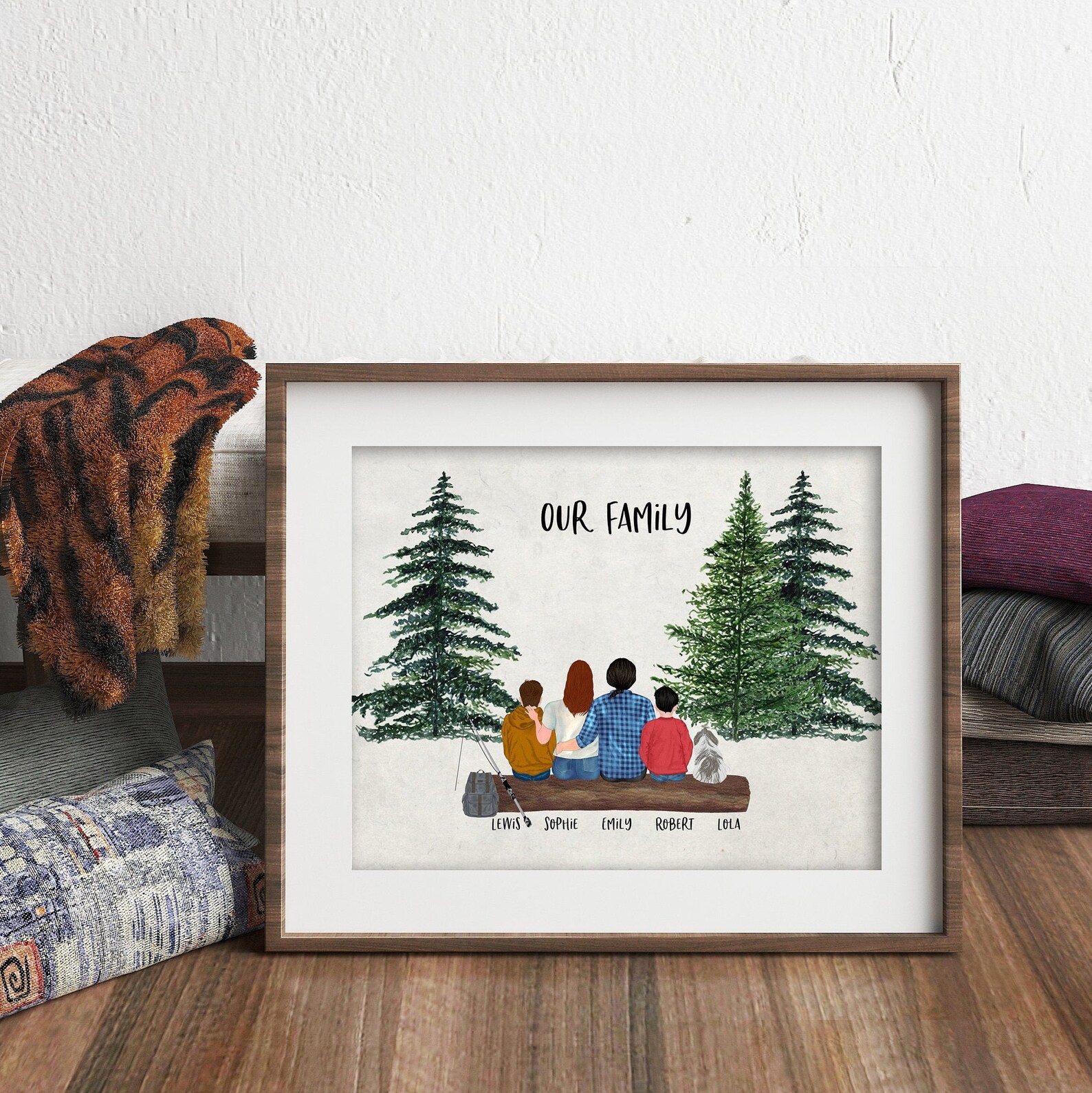 Custom Family Portrait Family Print Personalized Wall Art - Etsy