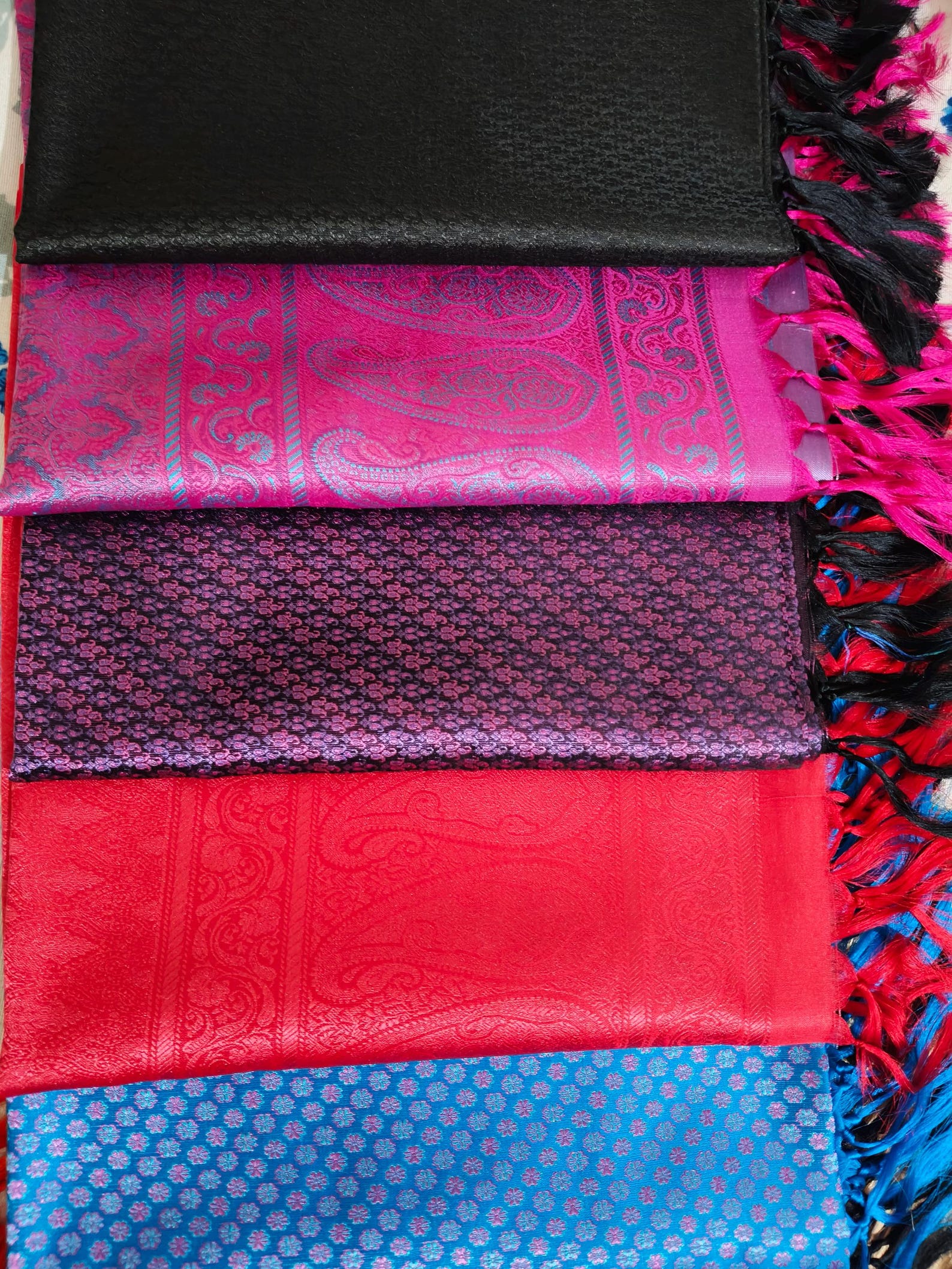 Multi Color Stole Woven Stole Designer Stole Fancy Stole Art Silk Stole ...