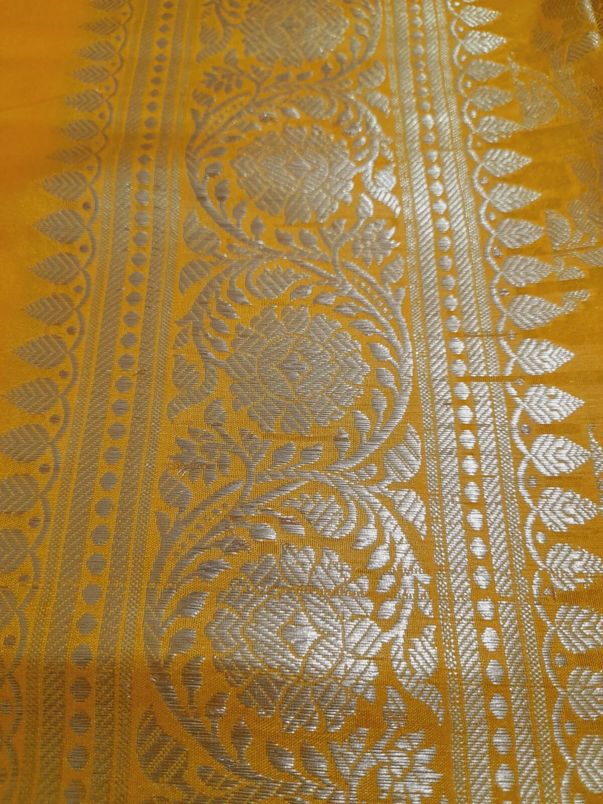 Wedding Dupatta Zari Work Yellow Dupatta Art Silk Dupatta Banarasi Silk ...