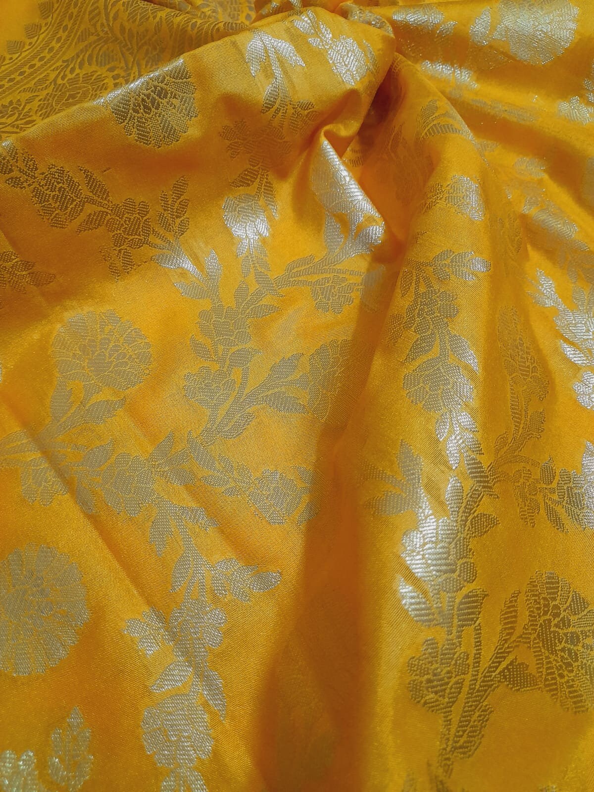 Wedding Dupatta Zari Work Yellow Dupatta Art Silk Dupatta Banarasi Silk ...