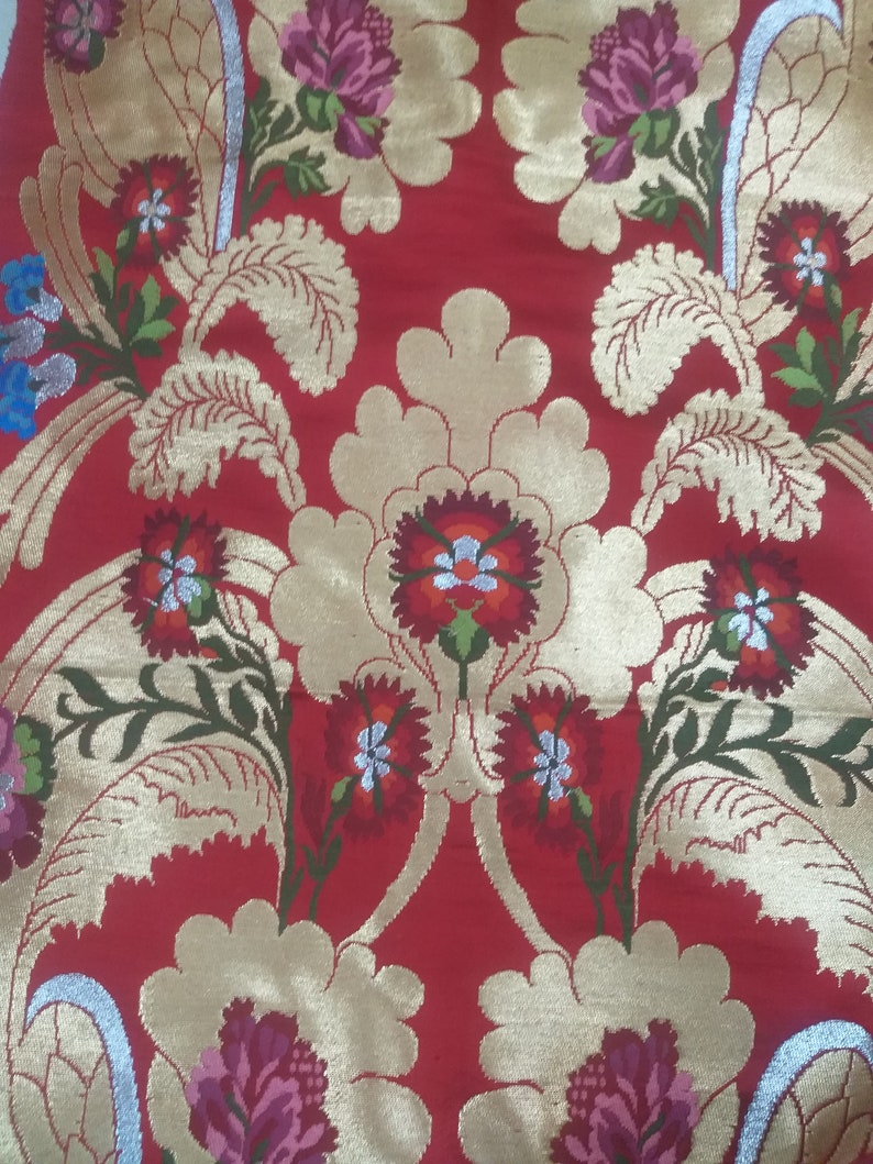 Red Brocade Tibetan Brocade Handmade Brocade Handloom Brocade Indian ...