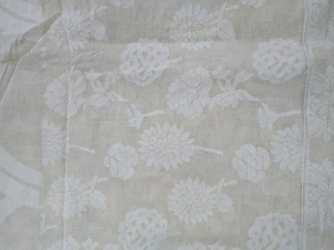 White Cutwork Fabric Handmade Cotton Fabric Handloom Cotton Fabric ...
