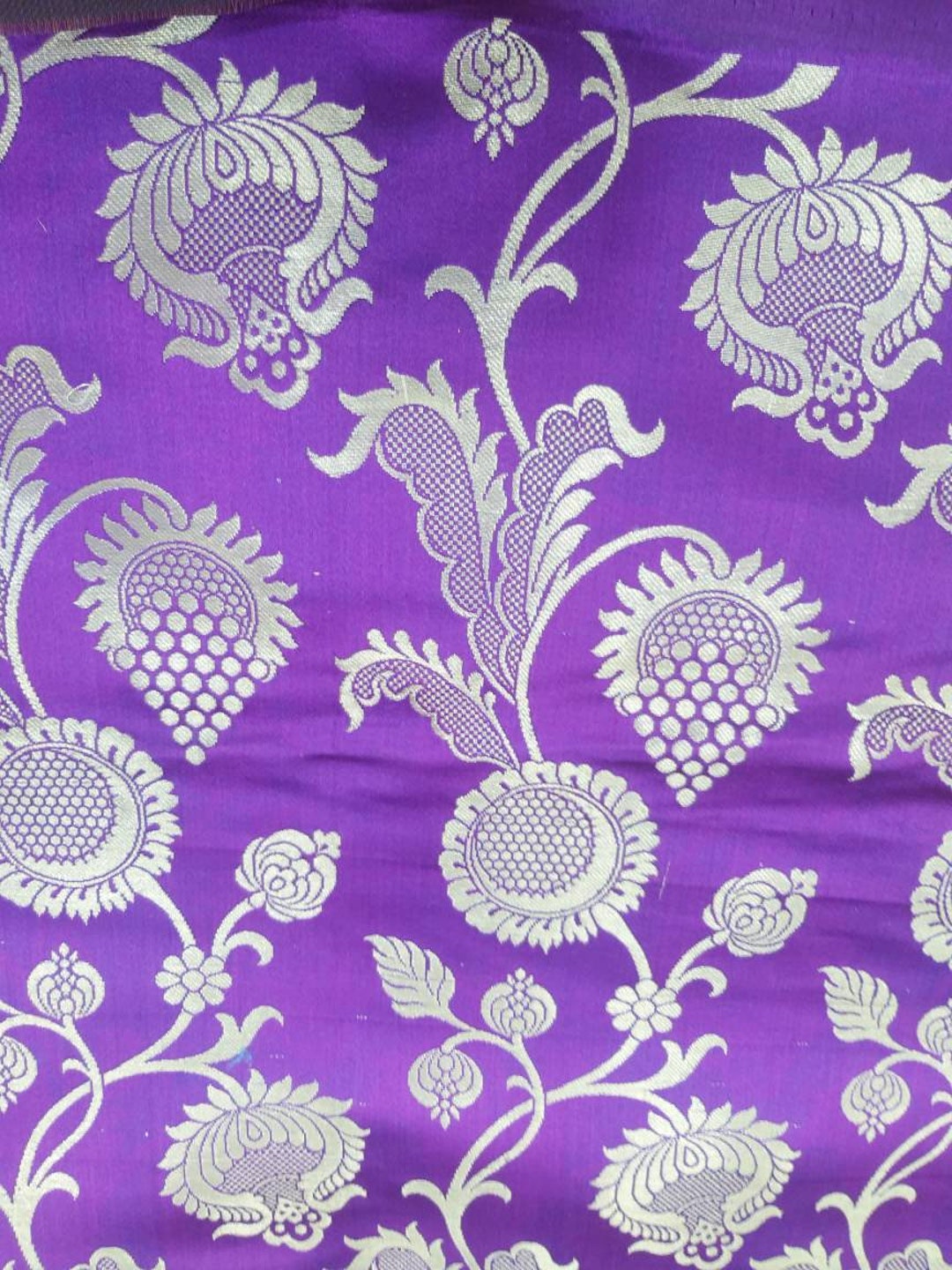 Purple Tibetan Brocade Zari Brocade Handmade Brocade Handloom Brocade ...