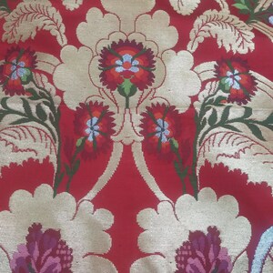 Red Brocade Tibetan Brocade Handmade Brocade Handloom Brocade Indian ...