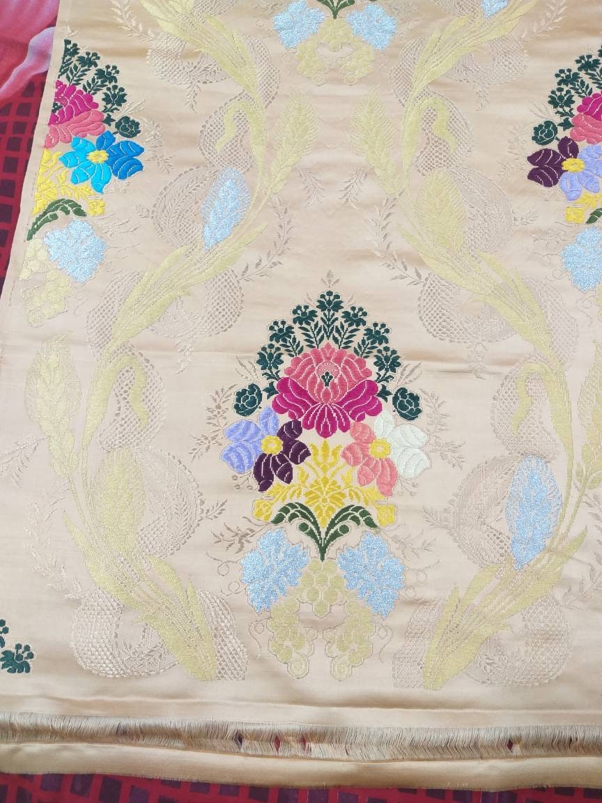 Blackbanarasi Tibetan Brocade Handmade Brocade Varanasi Handloom ...