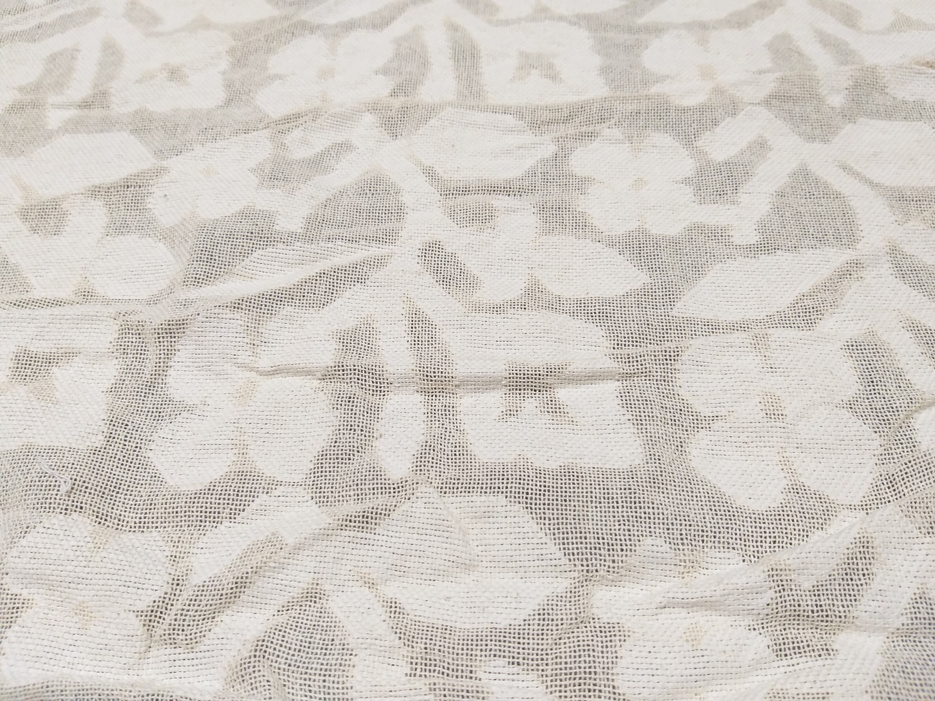 White Cutwork Fabric Handmade Cotton Fabric Handloom Cotton Fabric ...