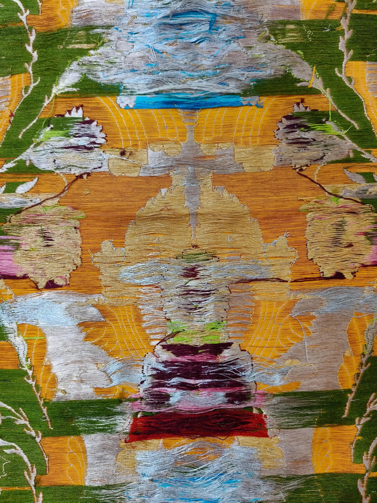 Yellow Tibetan Brocade Zari Brocade Handmade Brocade Handloom Brocade ...