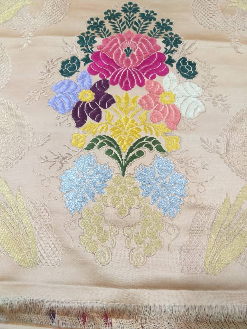 Blackbanarasi Tibetan Brocade Handmade Brocade Varanasi Handloom ...