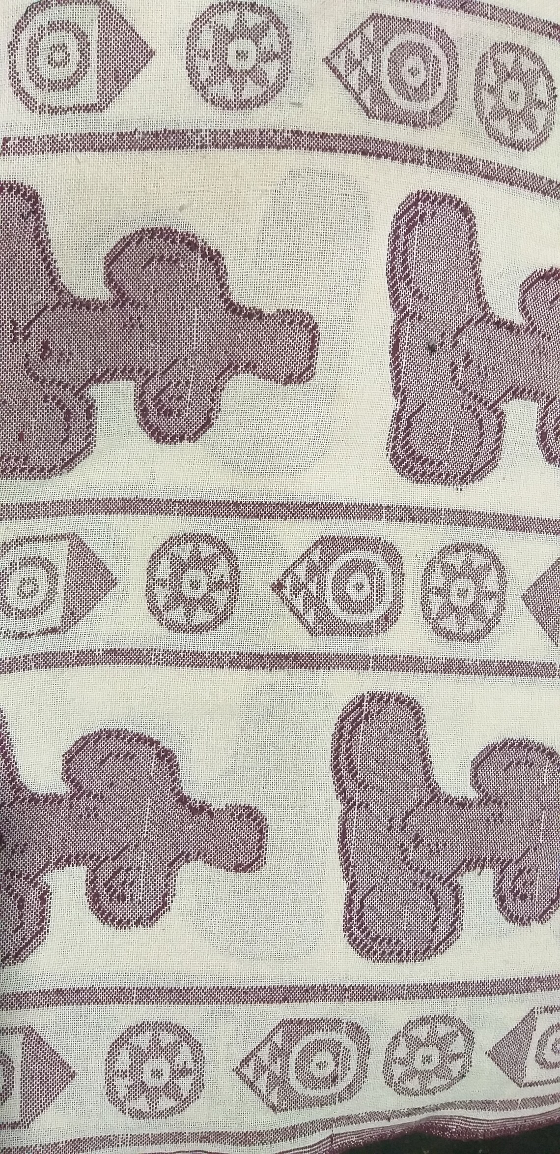 Jacquard Cotton Cutwork Fabric Handmade Cotton Fabric Handloom - Etsy