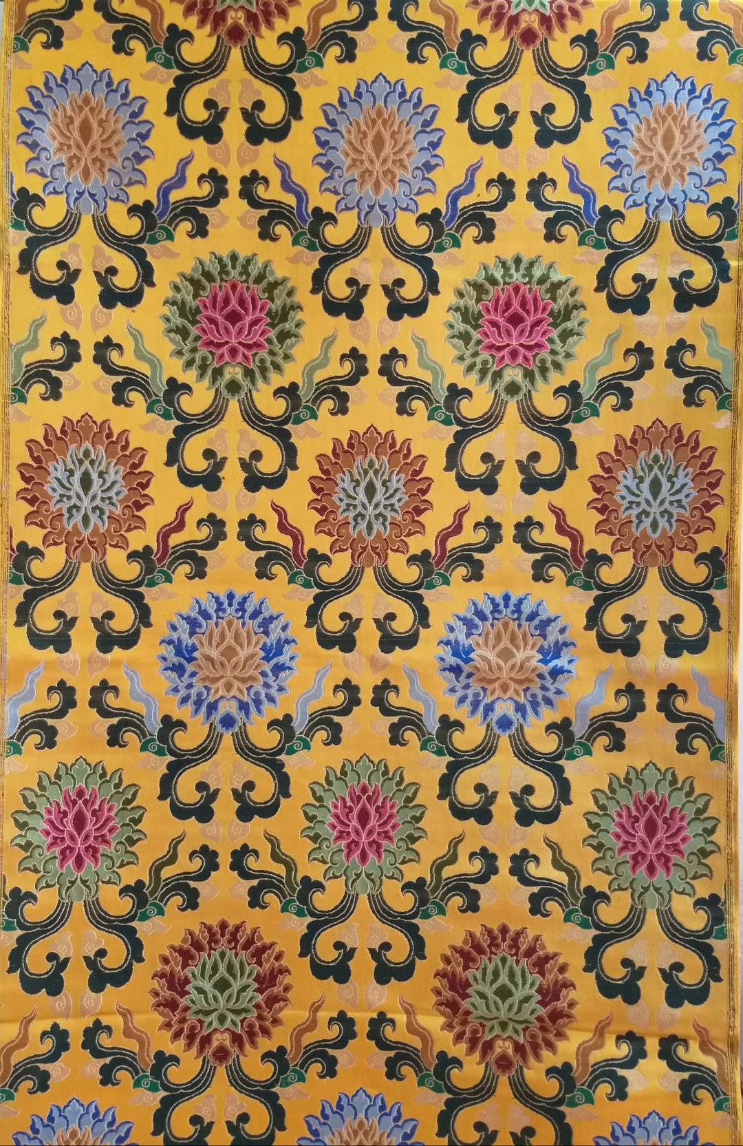 Indian Banarasi Brocade Handmade Brocade Banarasi Brocade Flower ...