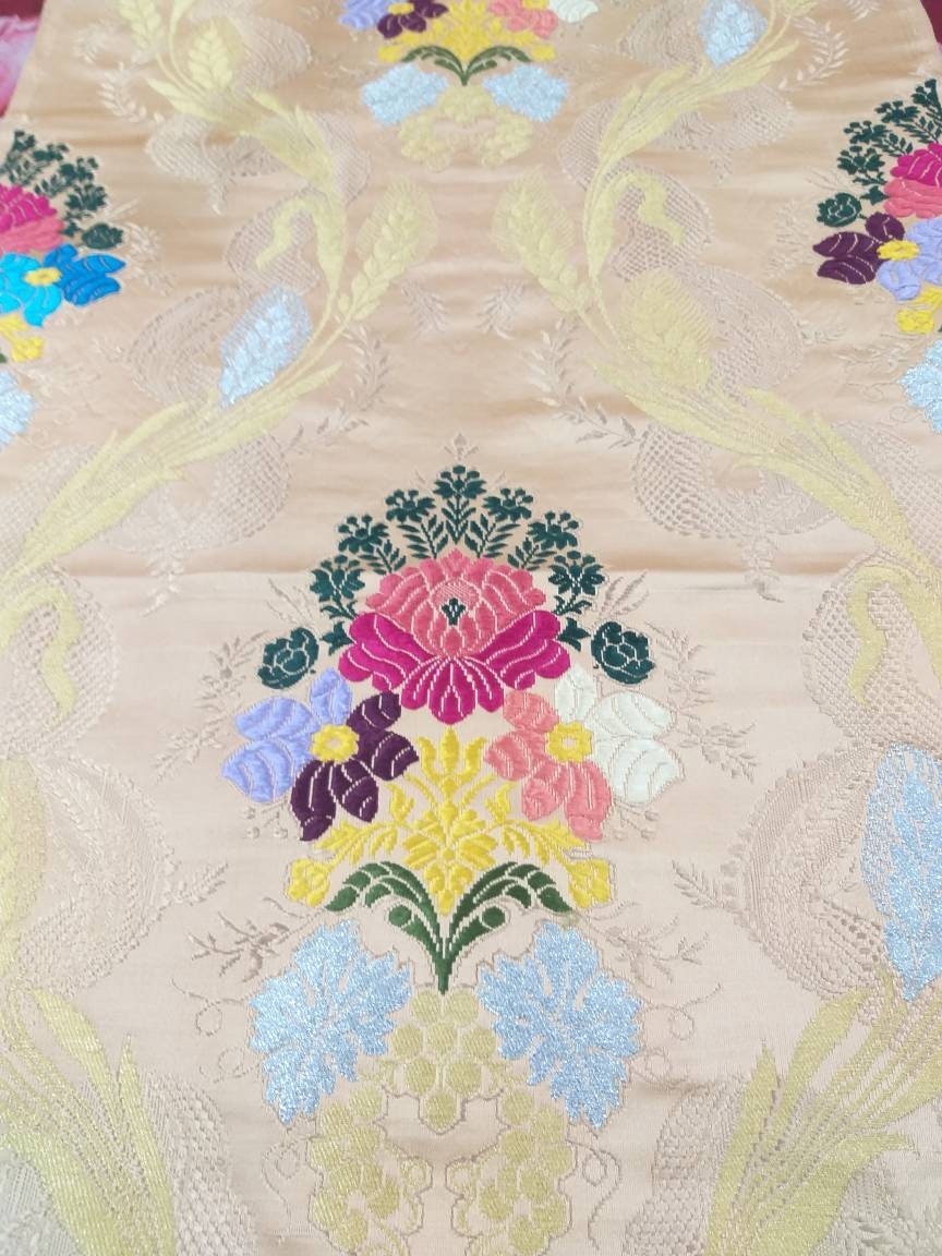 Blackbanarasi Tibetan Brocade Handmade Brocade Varanasi Handloom ...