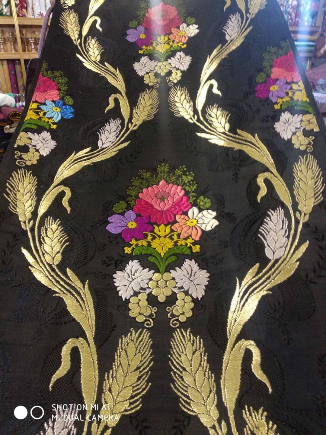 Blackbanarasi Tibetan Brocade Handmade Brocade Varanasi Handloom ...