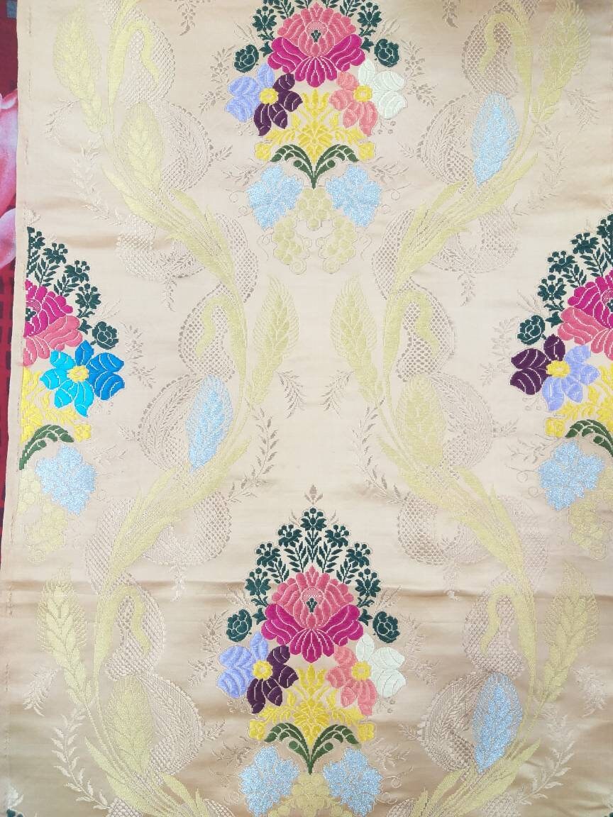 Blackbanarasi Tibetan Brocade Handmade Brocade Varanasi Handloom ...