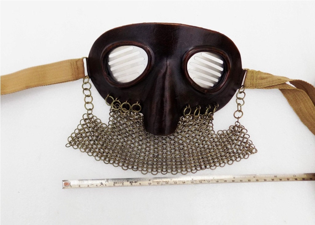 Tank Operators Mask WWI Iron Leather Chain Mail,splinter,vintage ...