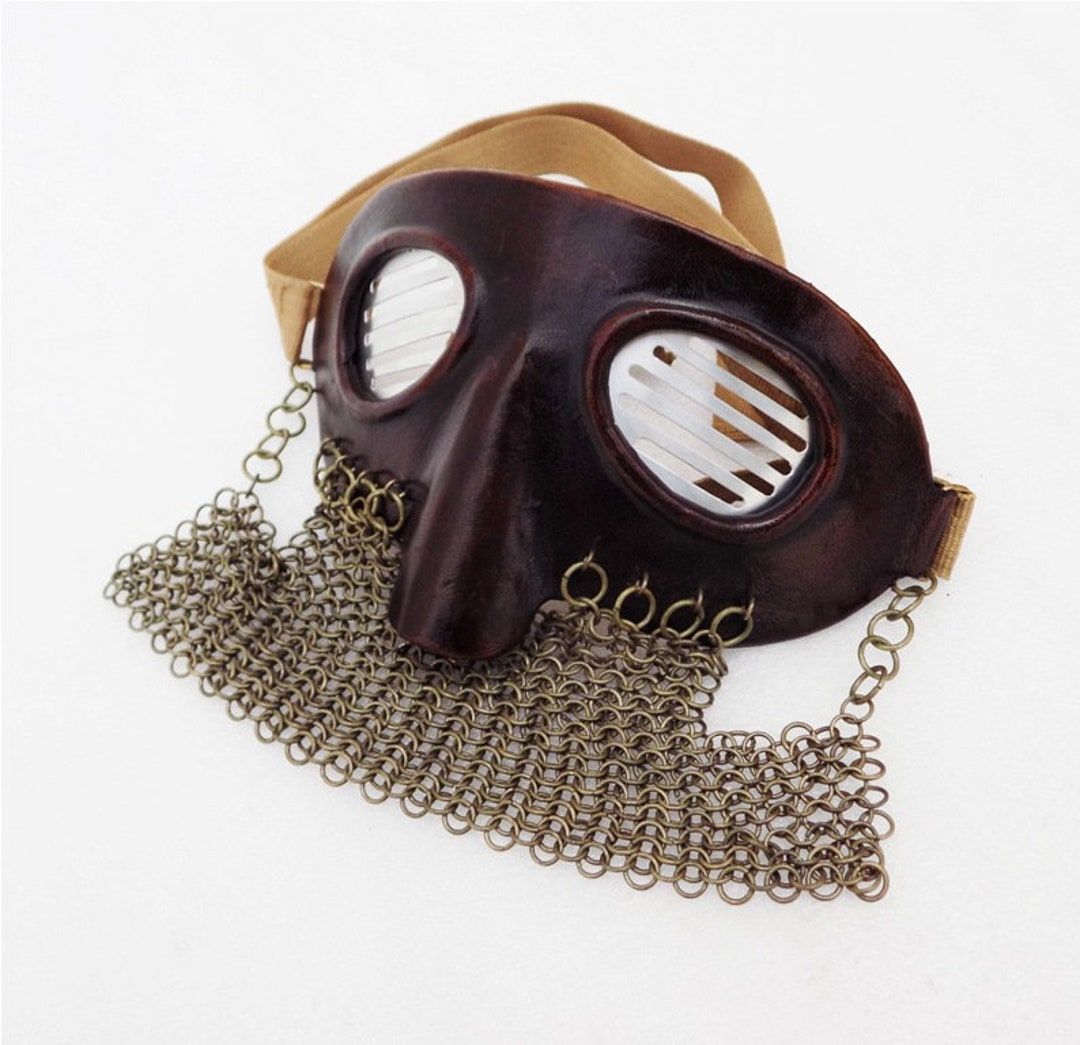 Tank Operators Mask WWI Iron Leather Chain Mail,splinter,vintage ...