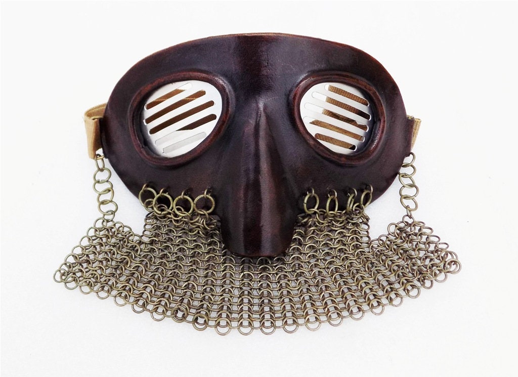 Tank Operators Mask WWI Iron Leather Chain Mail,splinter,vintage ...
