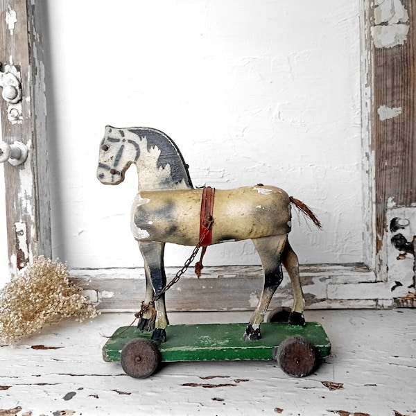 Antique Horse Toy - Etsy