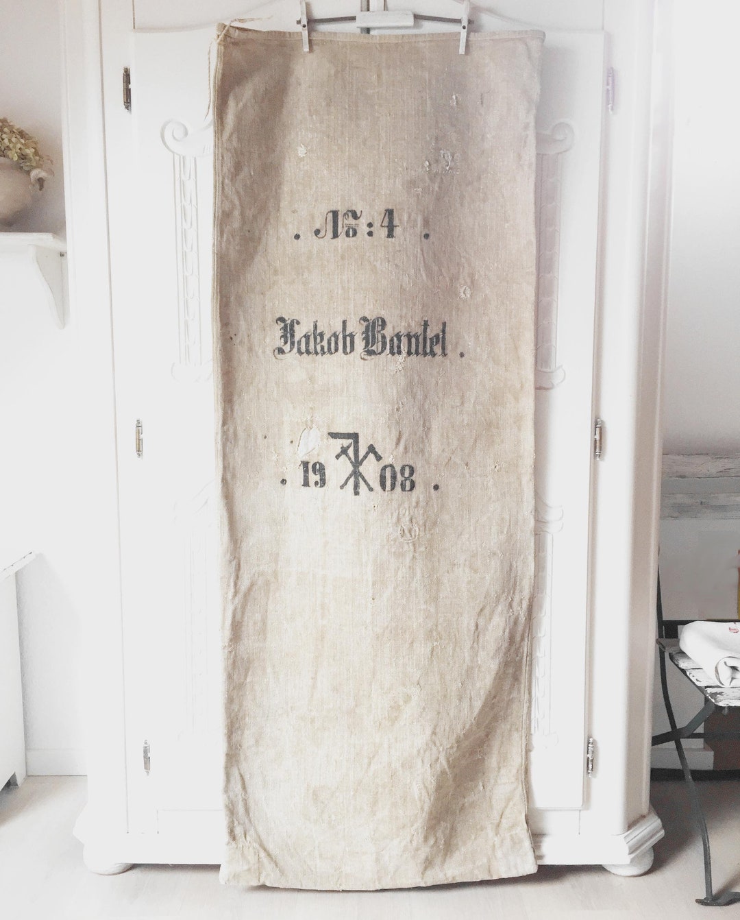 Antique Linen Sack Printed on Both Sides 1908 Grain Sack Flour Sack ...