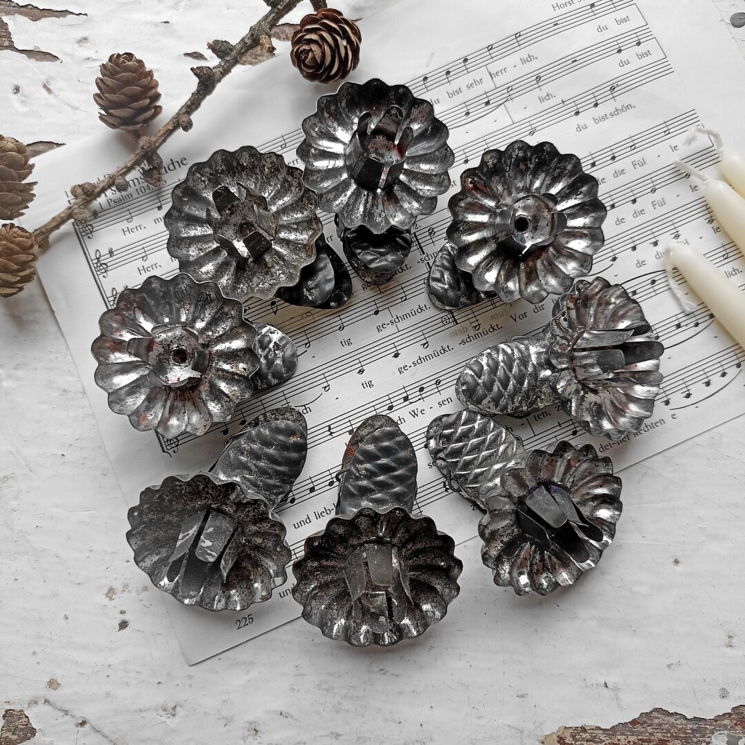 8 Old Christmas Tree Candle Holders Candle Clips Candle Clamps ...