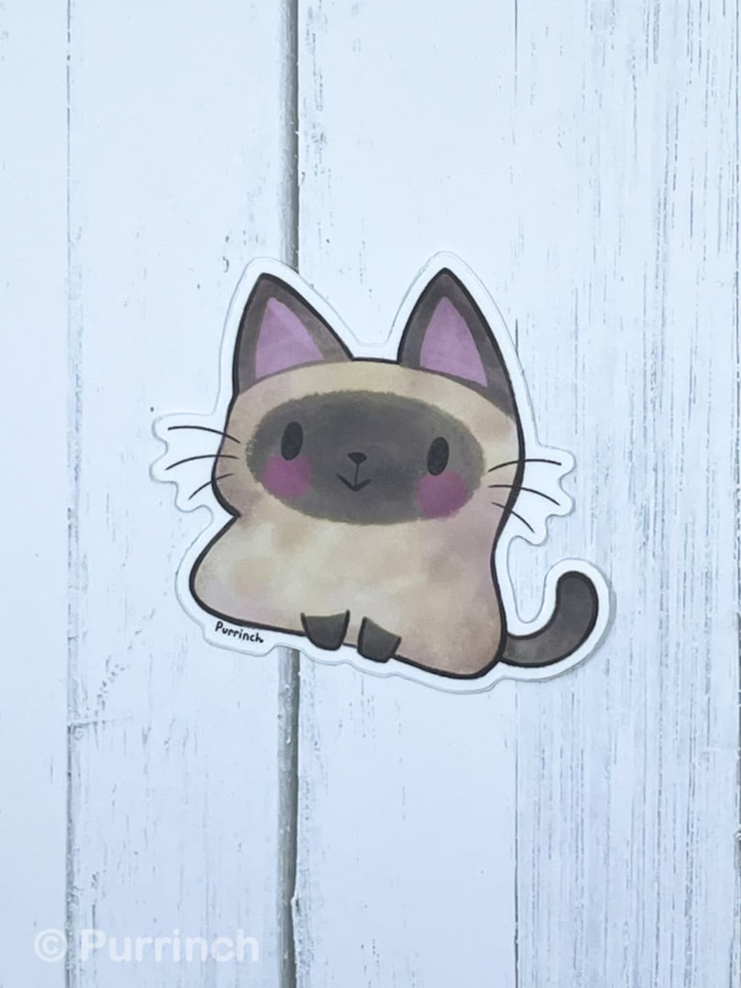 Cute Siamese Cat Waterproof Vinyl Sticker - Etsy