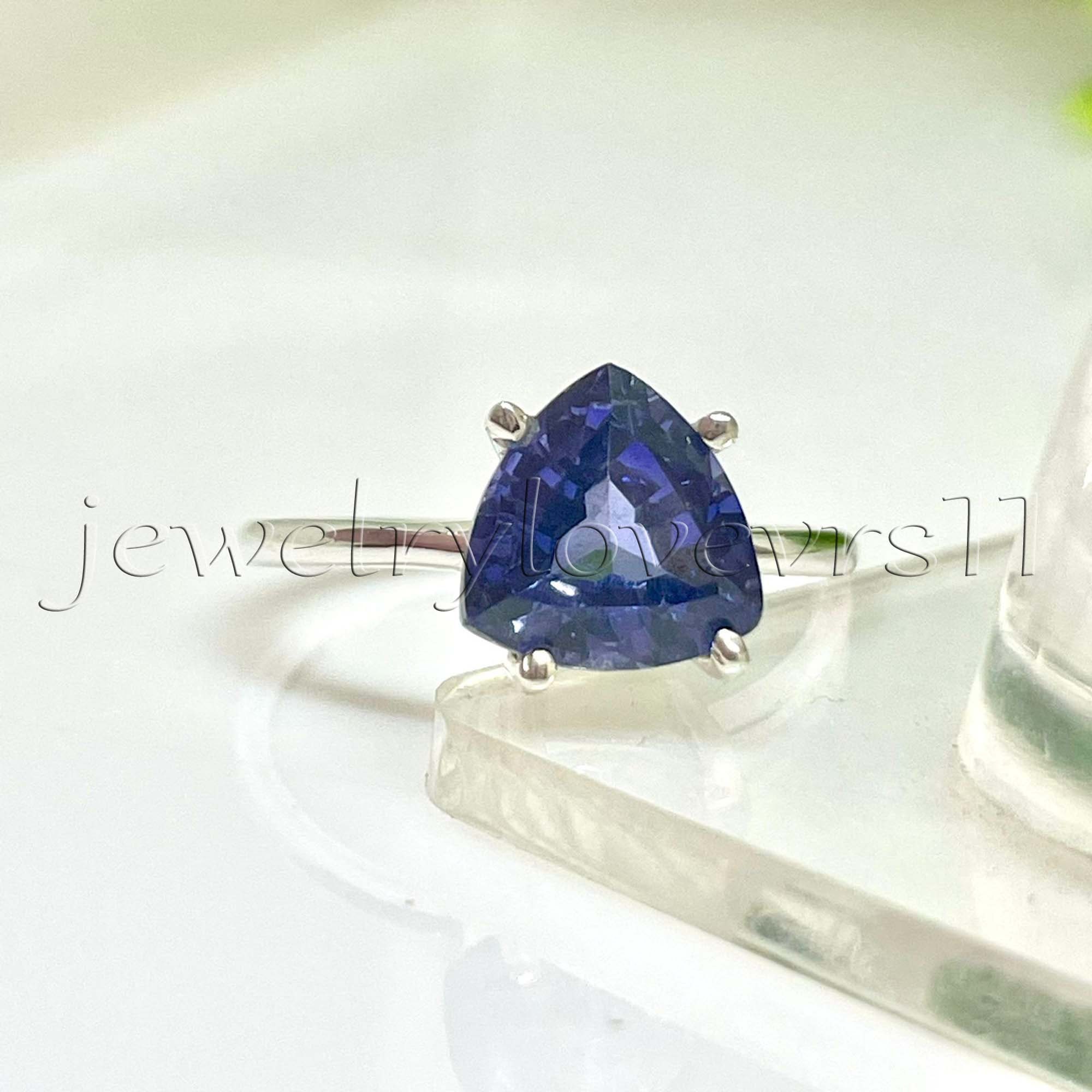 Natural Trillion Tanzanite Ring 925 Sterling Silver Ring for - Etsy
