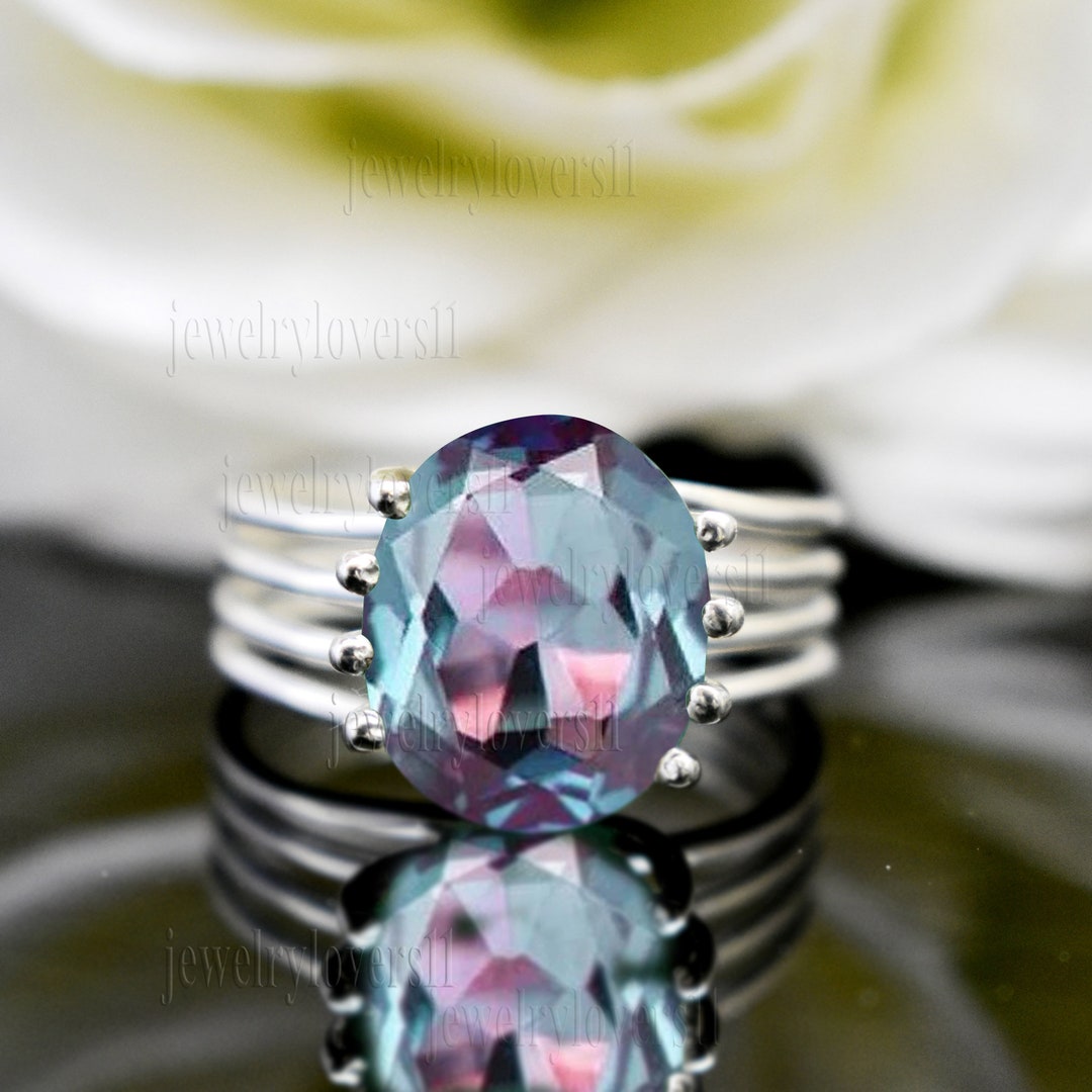 Alexandrite Birthstone Gemstone Ring for Women Wedding Gift - Etsy