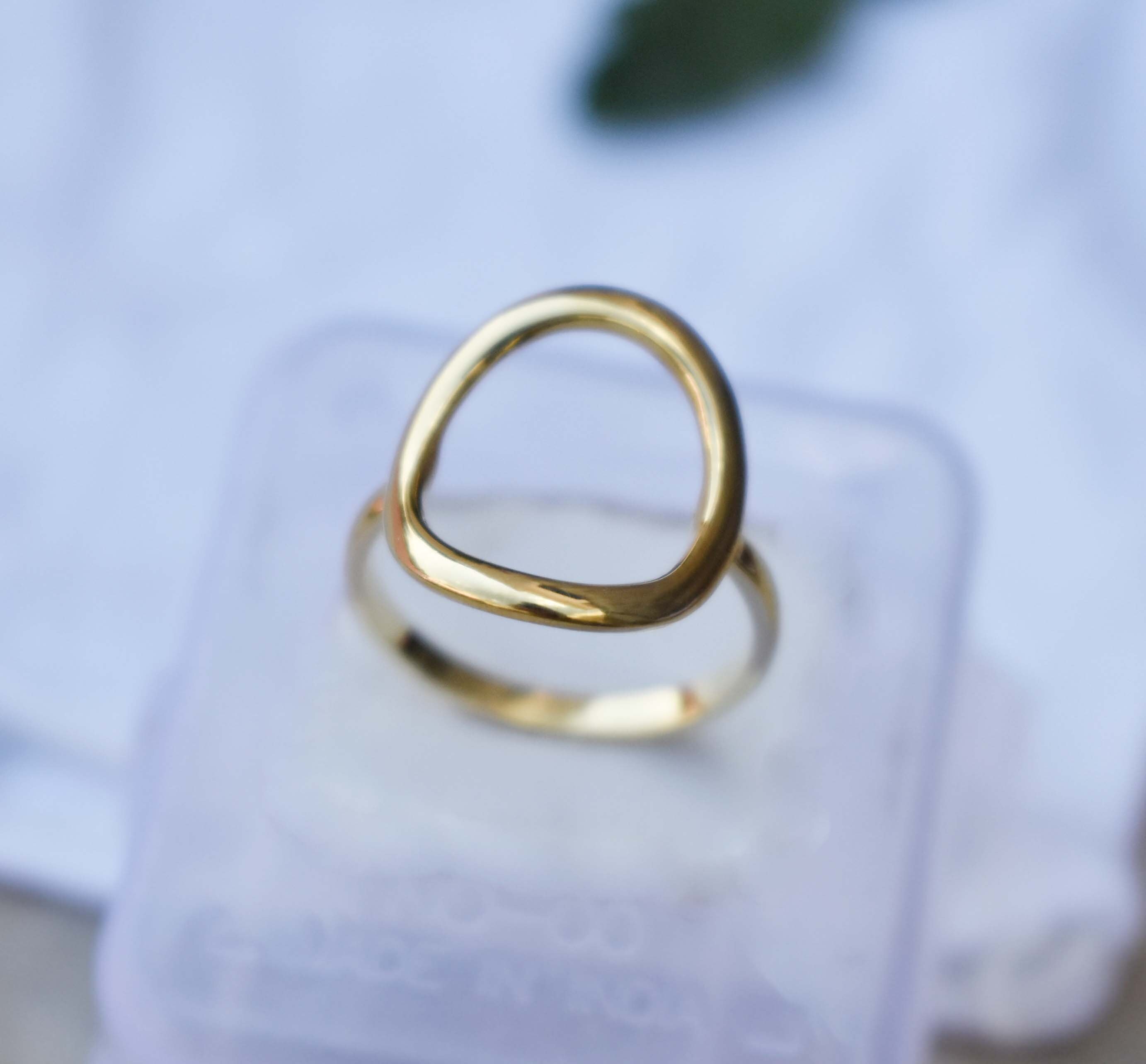 Open Circle Ringgold Wire Circle Ringbirthday Gift14k | Etsy