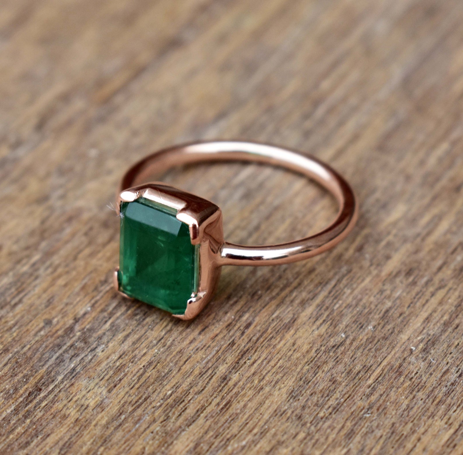 Natural Columbian Emerald Ring 925 Sterling Silver Handmade | Etsy