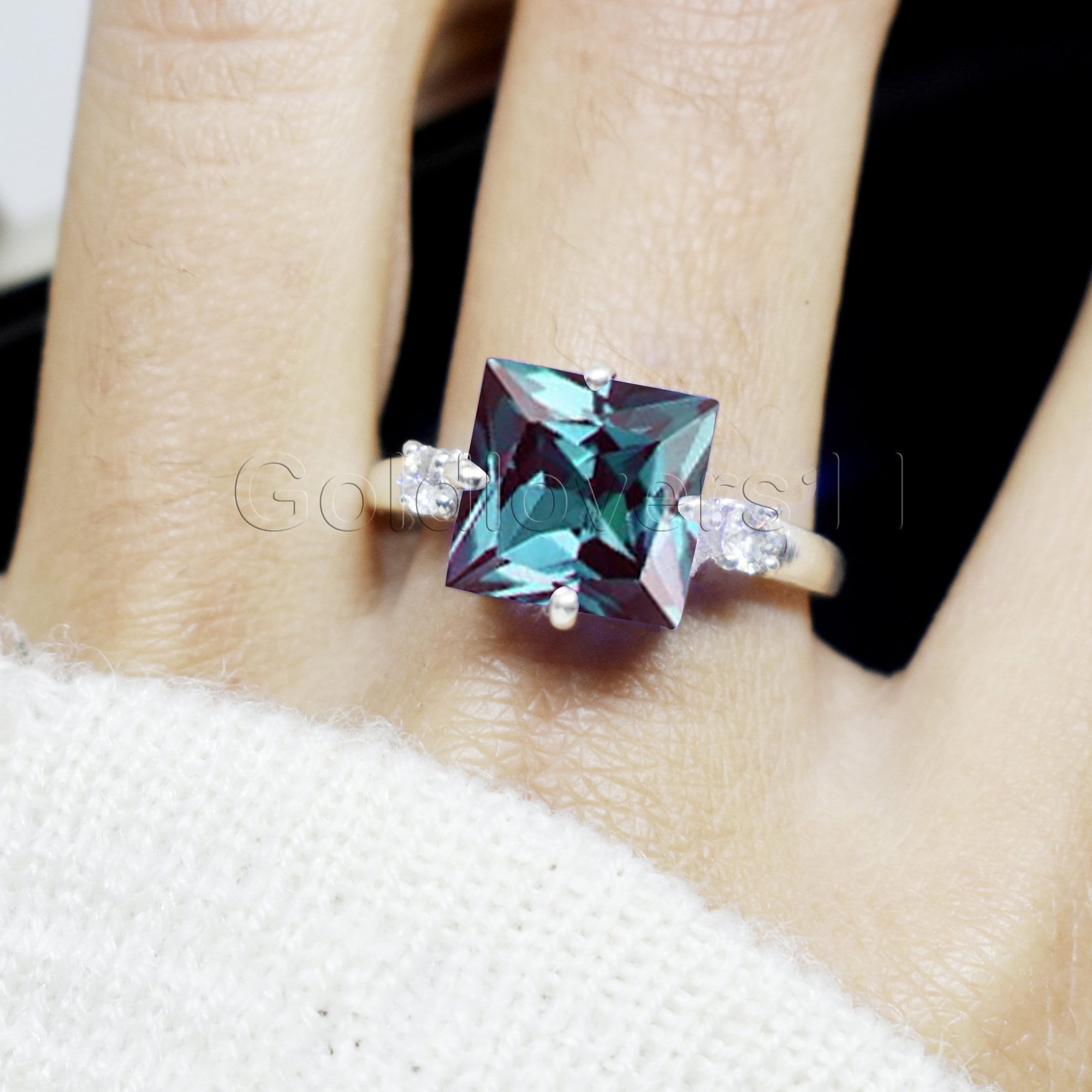 Real Alexandrite Engagement Ring