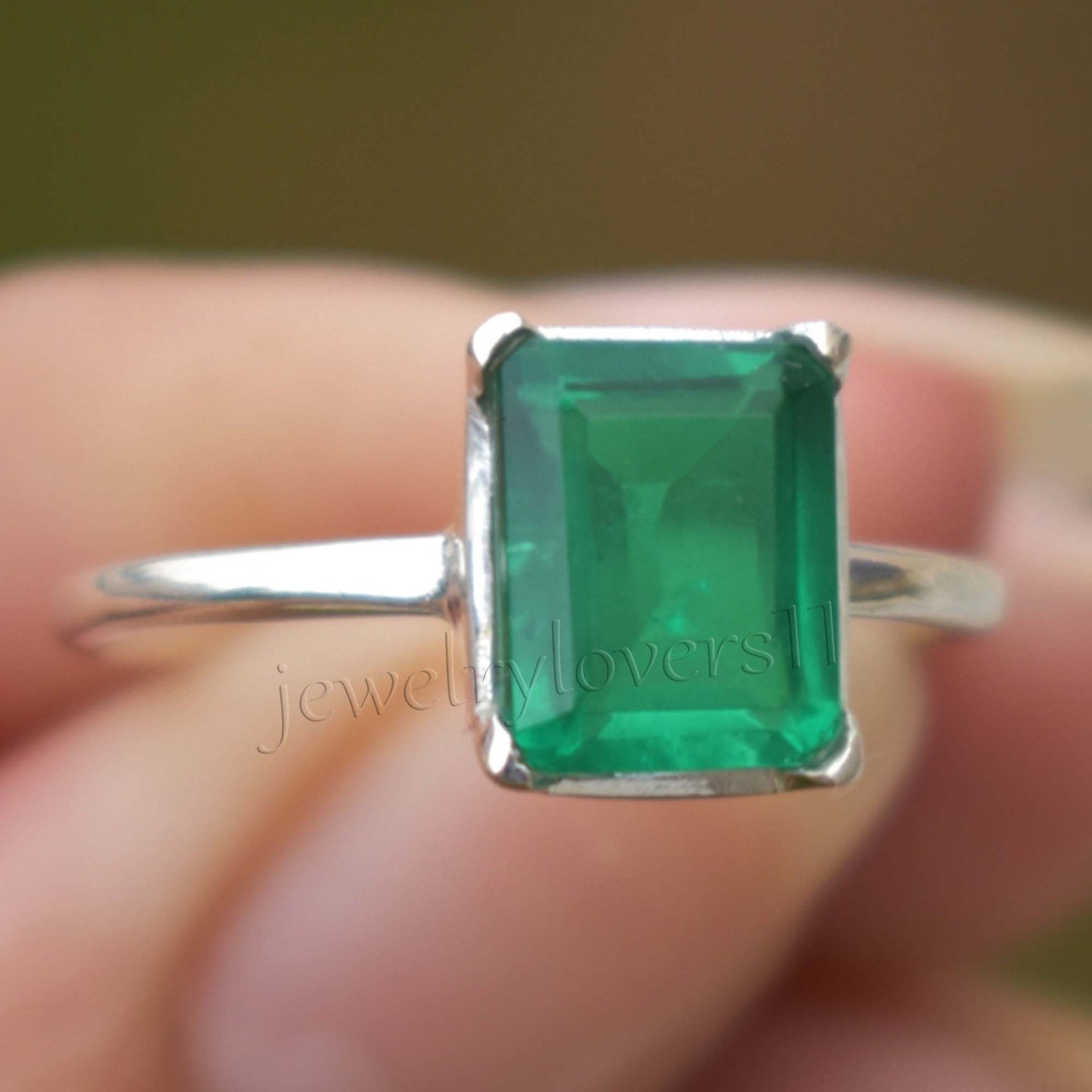 Natural Columbian Emerald Ring 925 Sterling Silver Handmade - Etsy