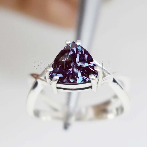 Eternity Band/2mm Alexandrite Wedding Ring/925 Sterling Silver - Etsy